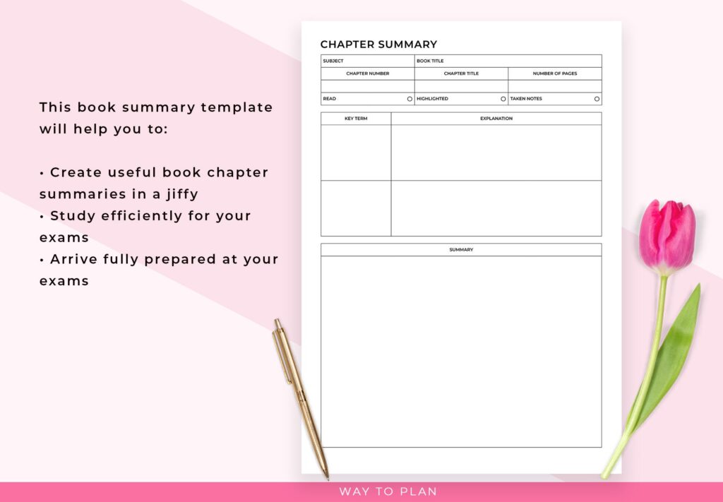 Book chapter summary template to prepare effectively for exams - Way To ...