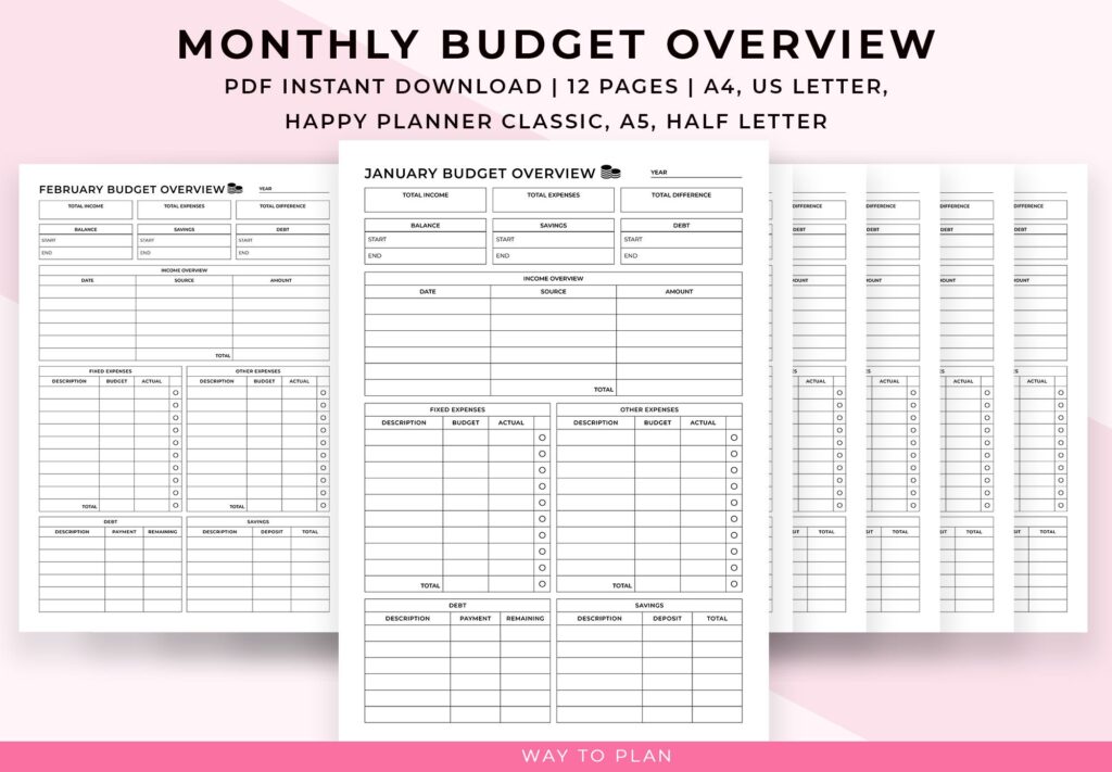 Monthly budget overview to visualize your income and expenses on one ...