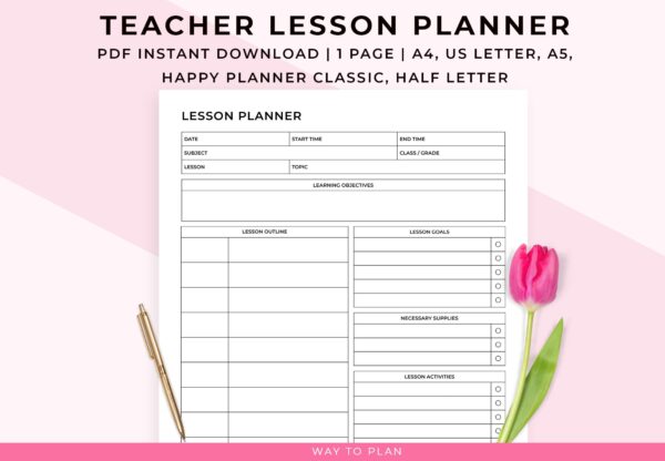 Teacher lesson planner 2024-2025 to prepare your lessons as a teacher ...