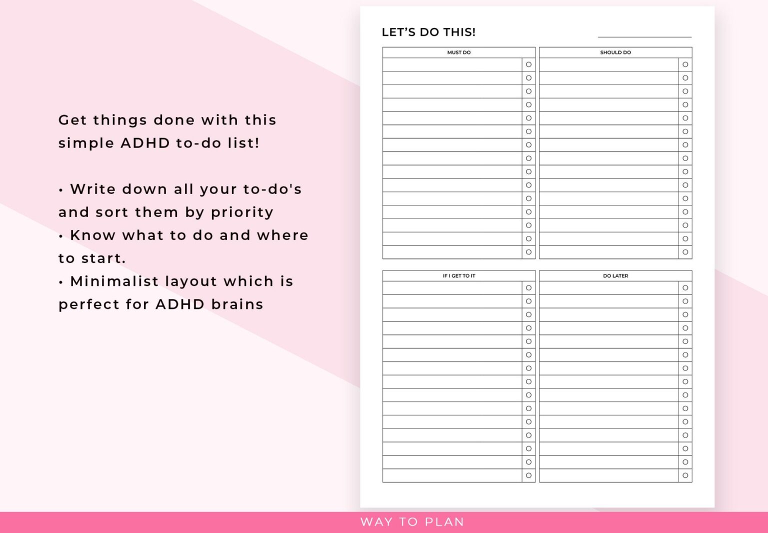 ADHD to do list printable to categorize and prioritize your to-dos to ...