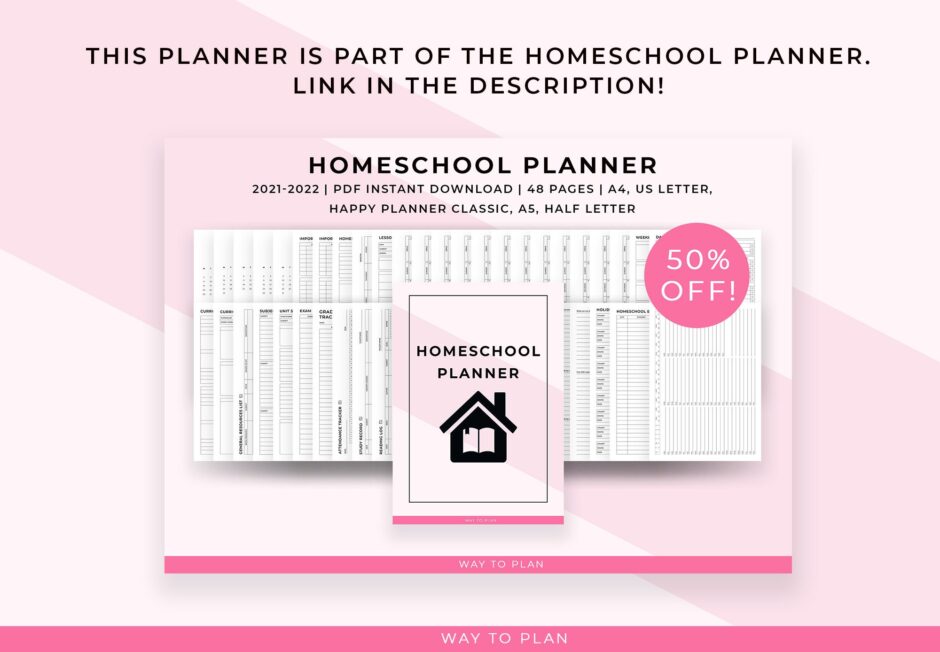 Homeschool attendance tracker to track homeschool attendance - Way To Plan