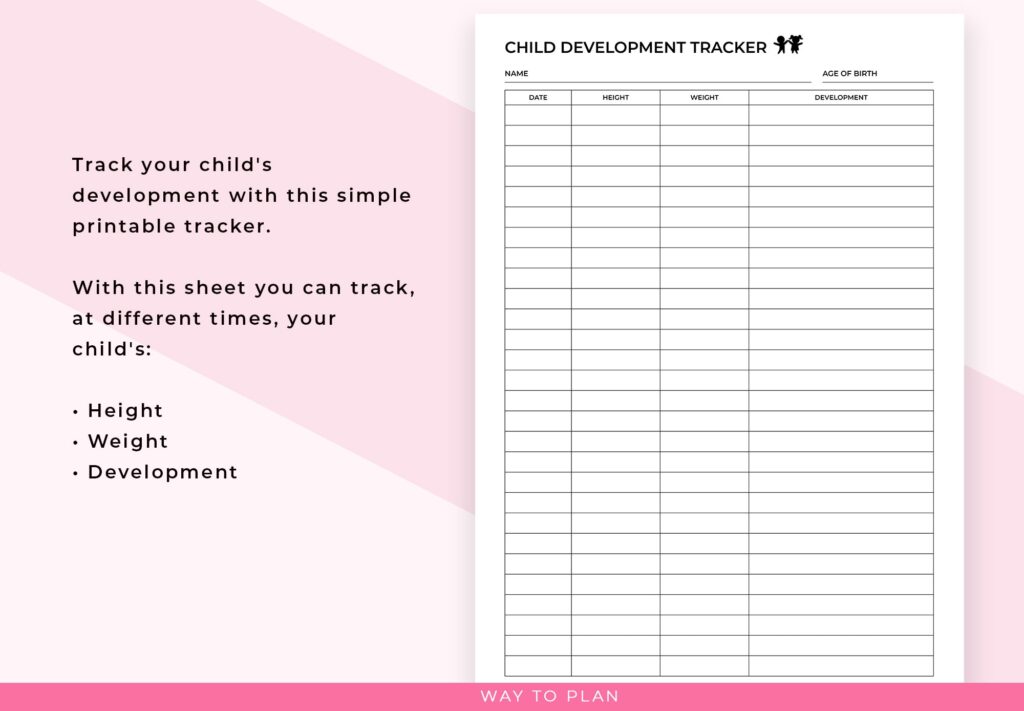 Child development tracker to monitor your child's weight, height, and ...