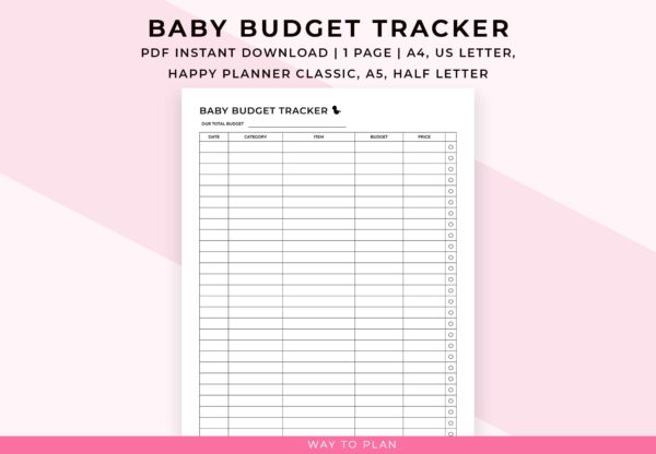 Baby budget template to track expenses and ensure you stay within your ...