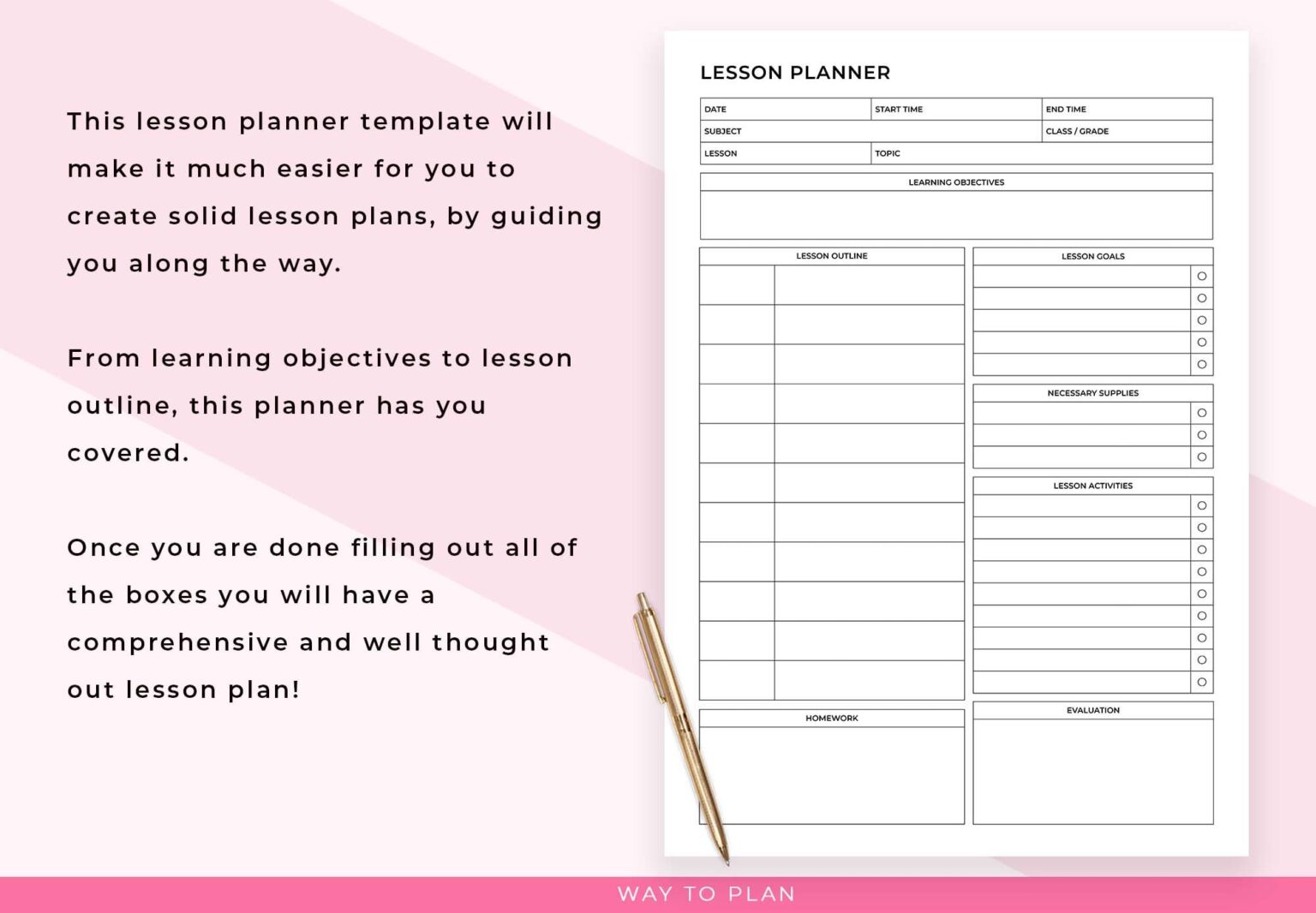 Teacher lesson planner 2024-2025 to prepare your lessons as a teacher ...