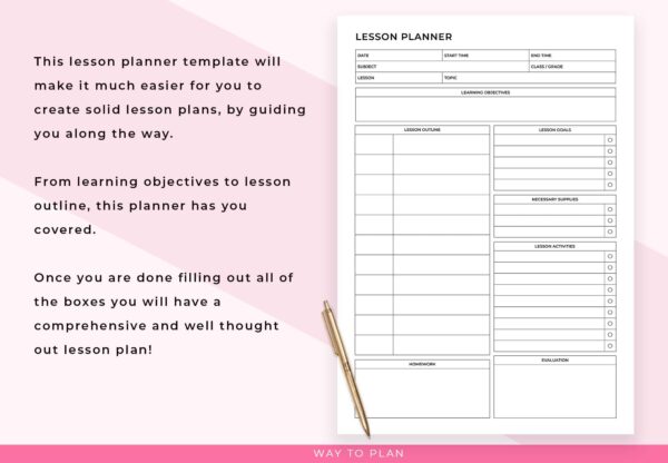 Teacher lesson planner 2024-2025 to prepare your lessons as a teacher ...