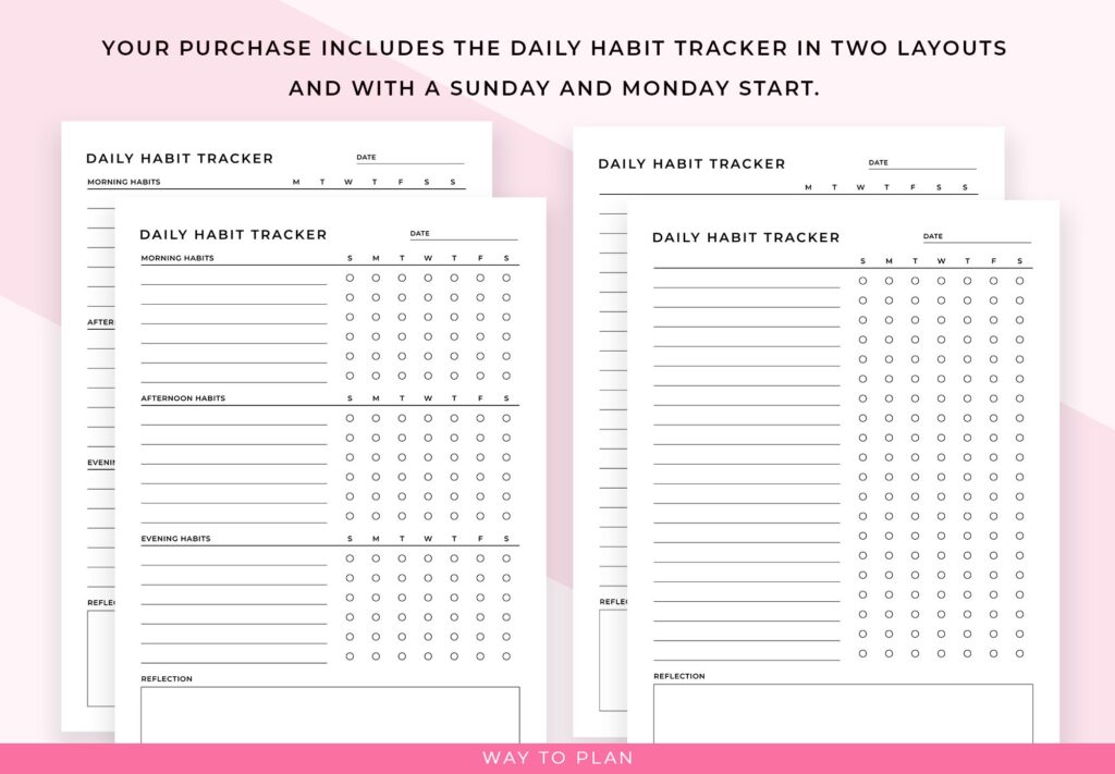 Daily habit tracker to keep track of habits you want to stick to every ...