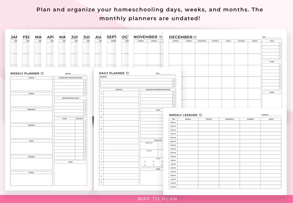 Homeschool Planner Printable 2024-2025 to take charge of your ...