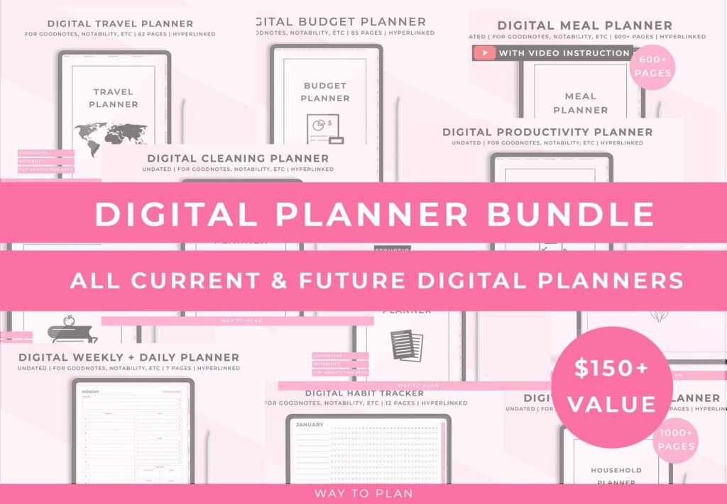 Digital planner bundle to organize your life and boost productivity in ...