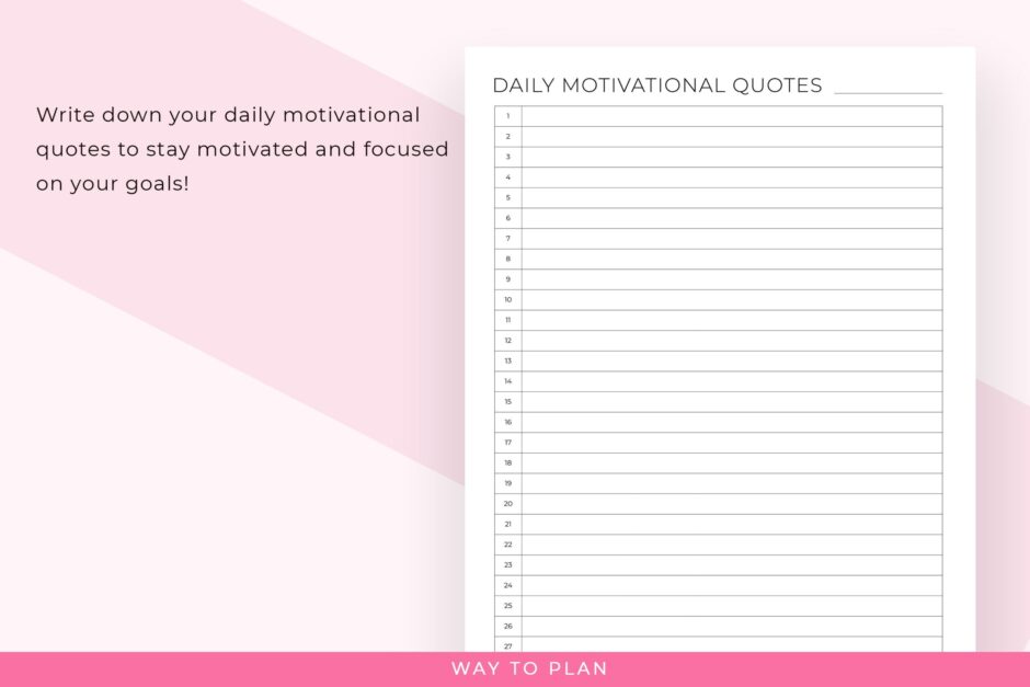 Daily motivational quotes diary to encourage you to stay motivated and ...