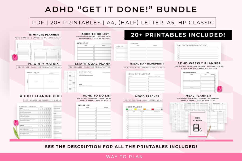 ADHD productivity bundle to help you maximize your days with ADHD - Way ...