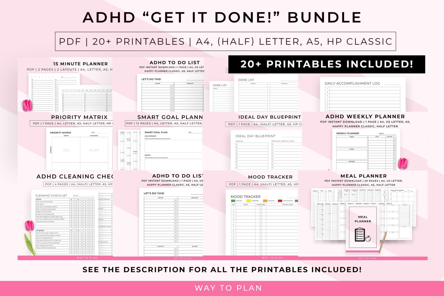 ADHD productivity bundle to help you maximize your days with ADHD - Way ...