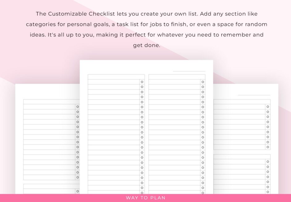 Custom checklist to make your own checklists tailored to your needs ...