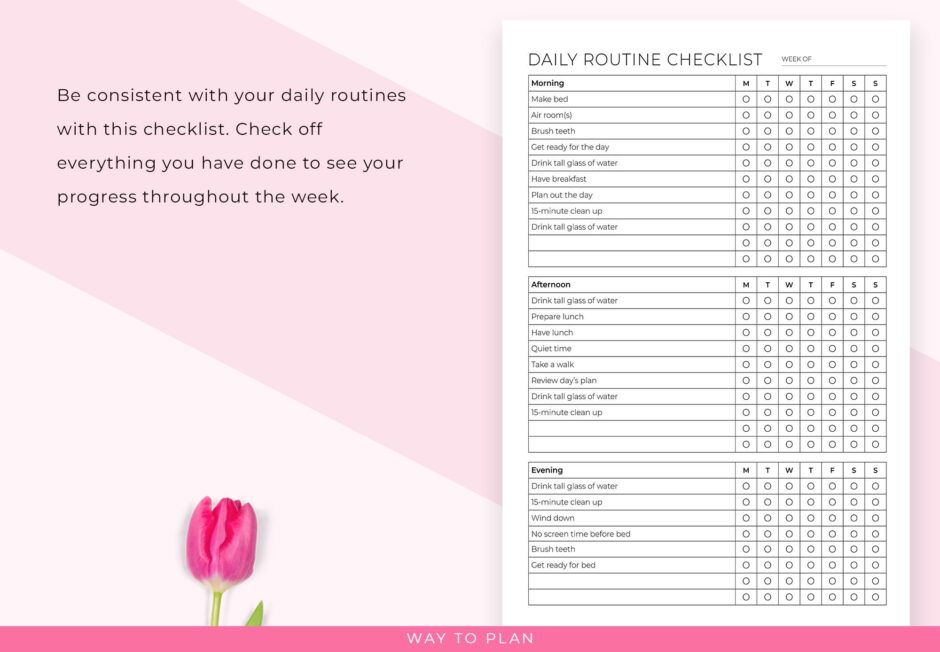 Daily routine checklist to stay on track of your daily routines - Way ...